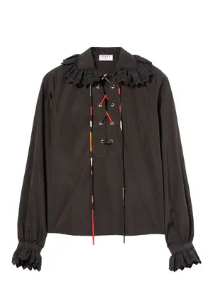EMILIO PUCCI Lace-Up Ruffled Blouse