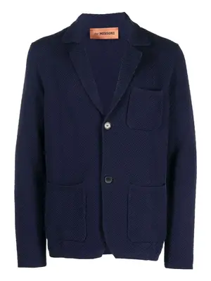 Missoni Zig-zag Weave Single-breasted Jacket - Blue