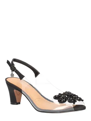 J. Reneé J. Reneé Kerensa Crystal Butterfly Slingback Pumps Clear/ Black