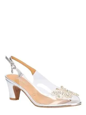 J. Reneé J. Reneé Kerensa Crystal Butterfly Slingback Pumps Clear/silver