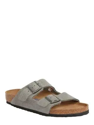 BIRKENSTOCK Birkenstock Arizona Leather Slide Sandal Gray