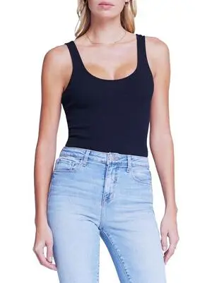 L'Agence Nica Scoop Neck Tank Bodysuit - Black