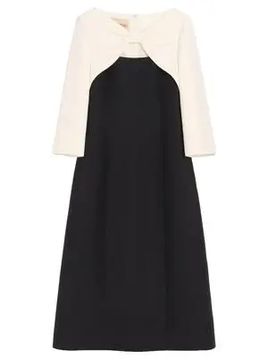 Valentino Garavani Crepe Couture Midi Dress - Black/ivory