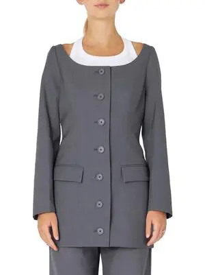 GREY LAB Boat Neck Blazer - Heather Grey
