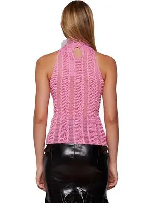 ROBERTA EINER Sheer Fitted Top Pink