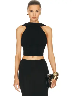 Saint Laurent Draped Top - Noir