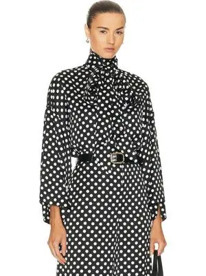 Saint Laurent Satin Blouse - Noir Craie