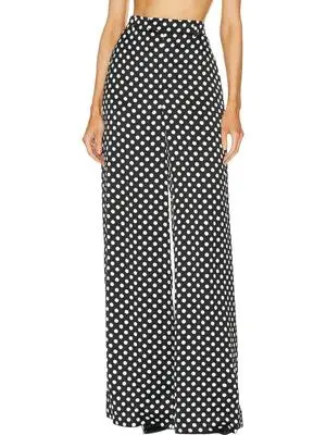 Saint Laurent Wide Leg Pant - Noir Craie