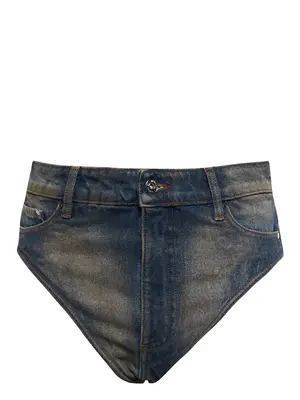 Y/project Janty High-rise Denim Shorts - Blue