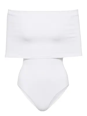 Alaïa Off-shoulder Knit Bodysuit - White