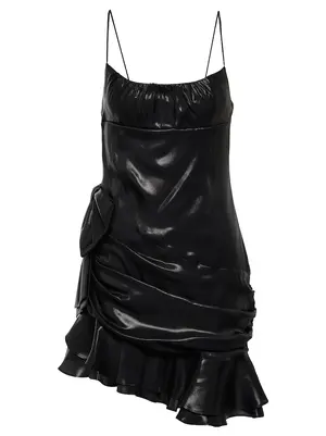 Alessandra Rich Draped Minidress - Black