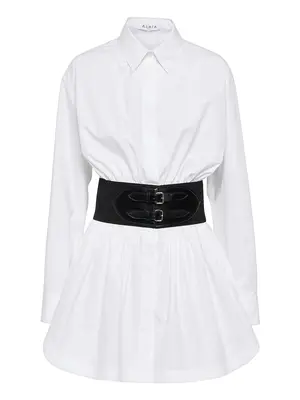 ALAÏA Alaïa Belted Cotton Poplin Shirt