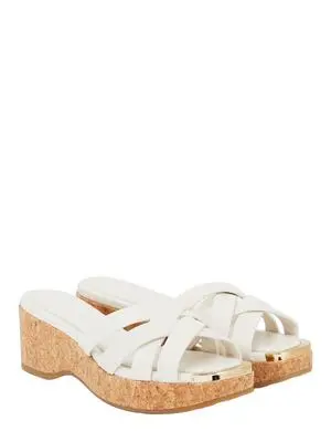 JIMMY CHOO Maribou 50 Leather Sandals - Brown
