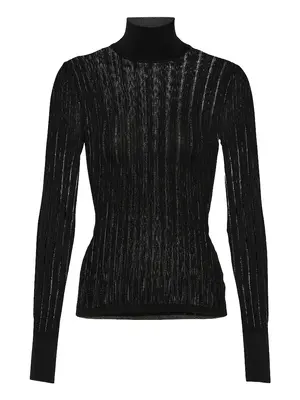 Alaïa Crinoline Turtleneck Sweater - Black