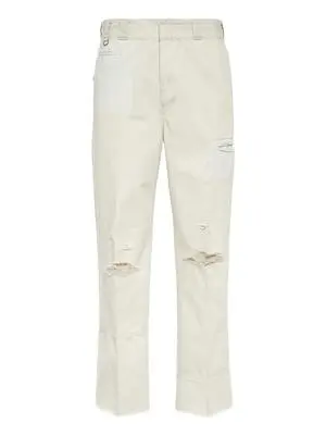 Undercover Distressed Straight-leg Cotton Pants - Grey