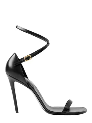 Burberry 100mm Wrap-around Leather Sandals - Black