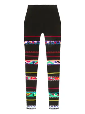 Emilio Pucci Abstract-print Stirrup Leggings - Black