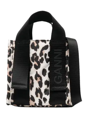 GANNI GANNI Leopard-Print Tote Bag