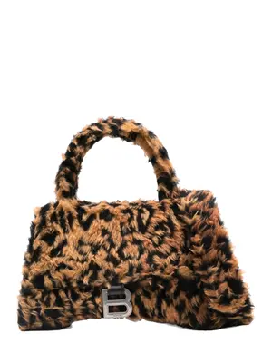 Balenciaga Hourglass Faux-fur Mini Bag - Brown