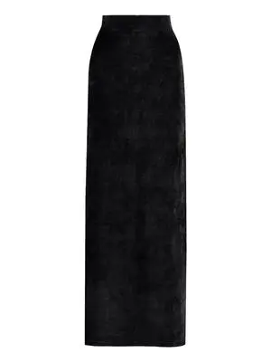 Balenciaga Velvet-effect High-waisted Skirt - Black