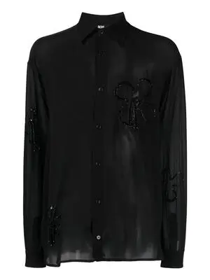 Gcds Bead-embellished Silk Shirt - Black