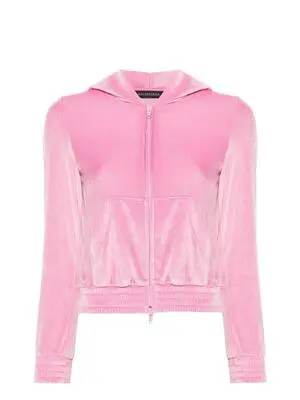 Balenciaga Bb Paris Zip-up Hoodie - Pink