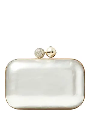 JIMMY CHOO Crystal-embellished Clutch Bag - Silver