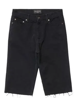 Balenciaga Raw-hem Denim Shorts - Black