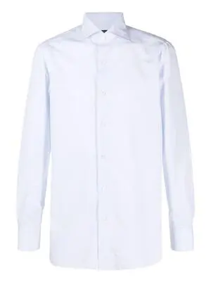 FINAMORE 1925 Spread-collar Cotton Shirt - White