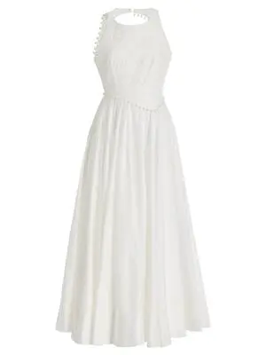 Aje Florence Pearl-trimmed Midi Dress - Ivory