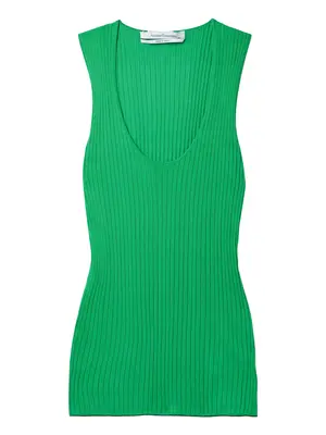 ANOTHER TOMORROW Ribbed-Knit Tank