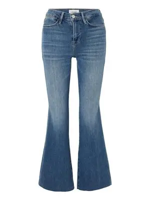 FRAME Le Easy Flare Frayed Jeans - Blue