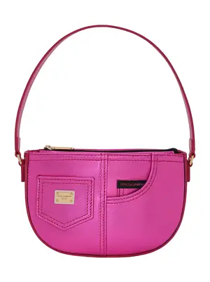 Dolce & Gabbana Dg Girlie Foiled Nappa Leather Shoulder Bag - Fuchsia