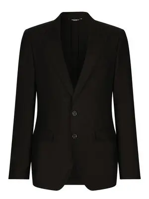 Dolce & Gabbana Single-breasted Linen Taormina Jacket - Black