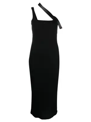 COURREGES Strap-detail Midi Dress - Black