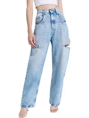 MAISON MARGIELA Denim Jeans With Cutout - Blue
