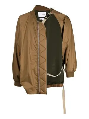 YOSHIOKUBO Asymmetric Bomber Jacket - Brown
