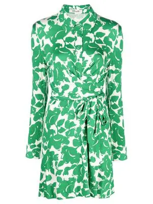 Diane Von Furstenberg Didi Floral-print Shirtdress - Green