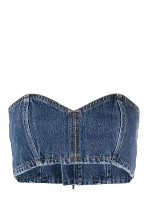MONOT Denim Bandeau Top - Blue