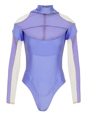 MUGLER Mugler Paneled Tulle Bodysuit