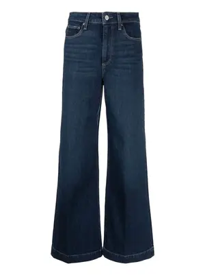 Paige Wide-leg Cropped Jeans - Blue