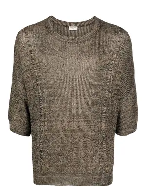 SAINT LAURENT Half-sleeve Knitted Top