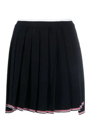 Thom Browne Full Needle Knitted Pleated Skirt - Blue