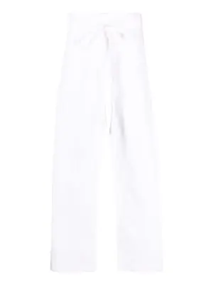 Matteau Drawstring Waist Wide-leg Trousers - White
