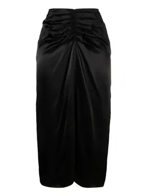 LANVIN Gathered-waist Midi Skirt - Black