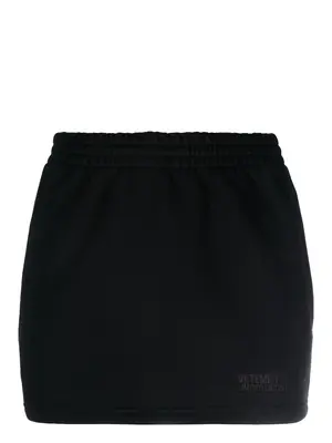 Vetements Elasticated Cotton-blend Miniskirt - Black