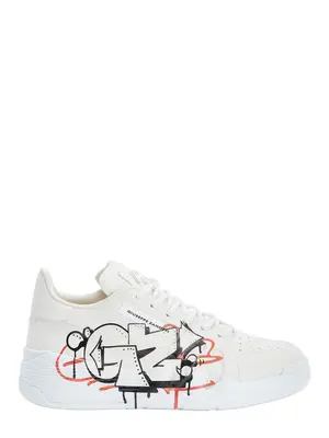 GIUSEPPE ZANOTTI Talon Graffiti-print Sneakers - White
