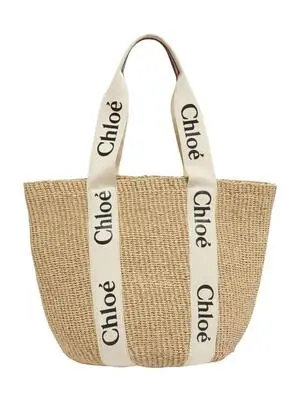 Chloé Woody Large Basket Bag - White