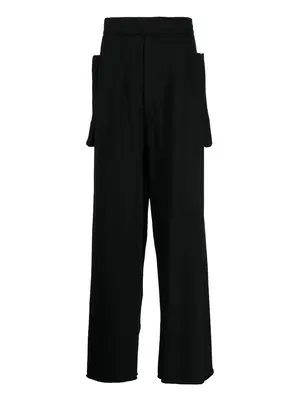 Random Identities Detailed-pocket Wide-leg Trousers - Black
