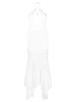 Attico Saskia Halterneck Maxi Dress - White